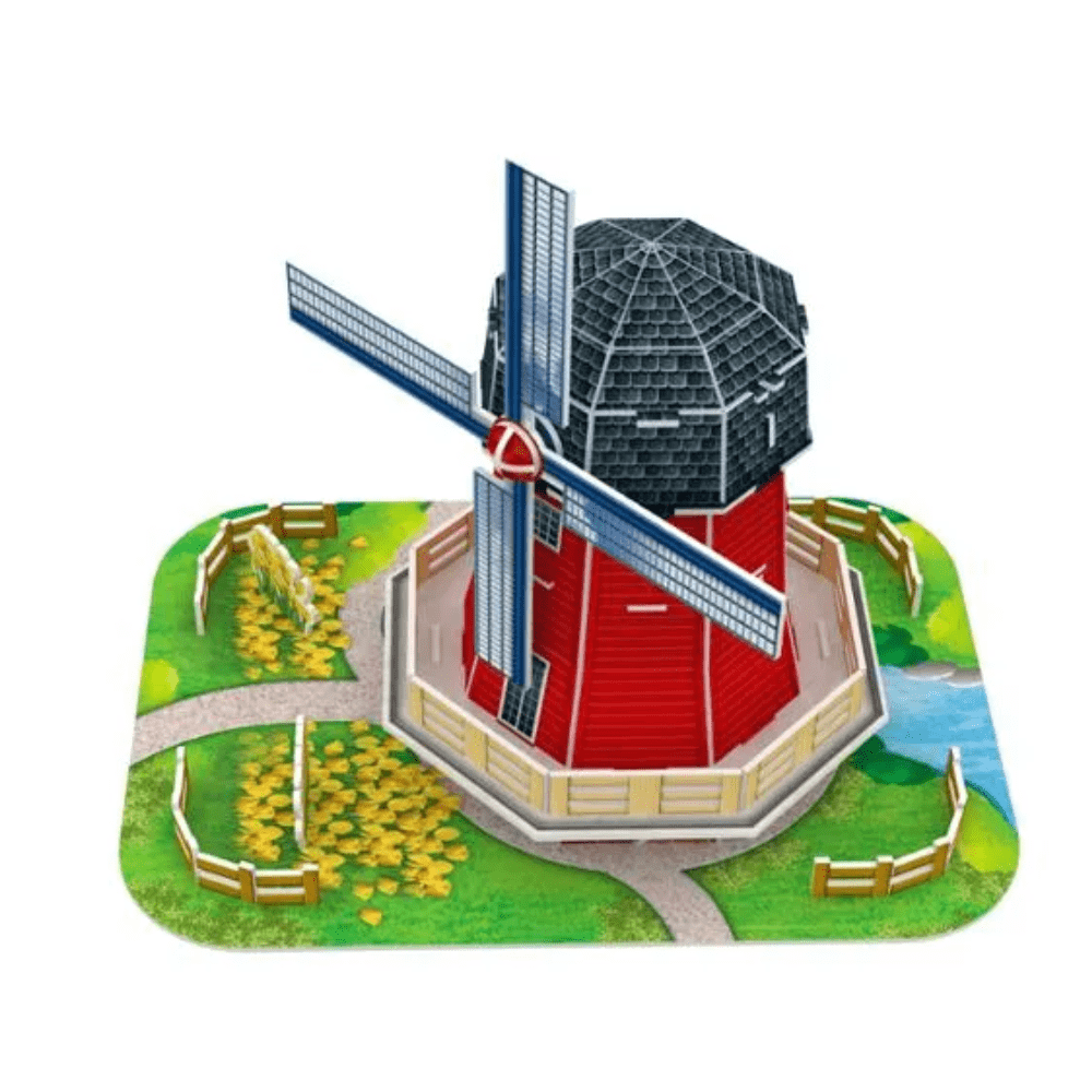Wholesale Nosto New Product 3D Puzzle Toy World Famous Building Dutch Windmill Handmade ...